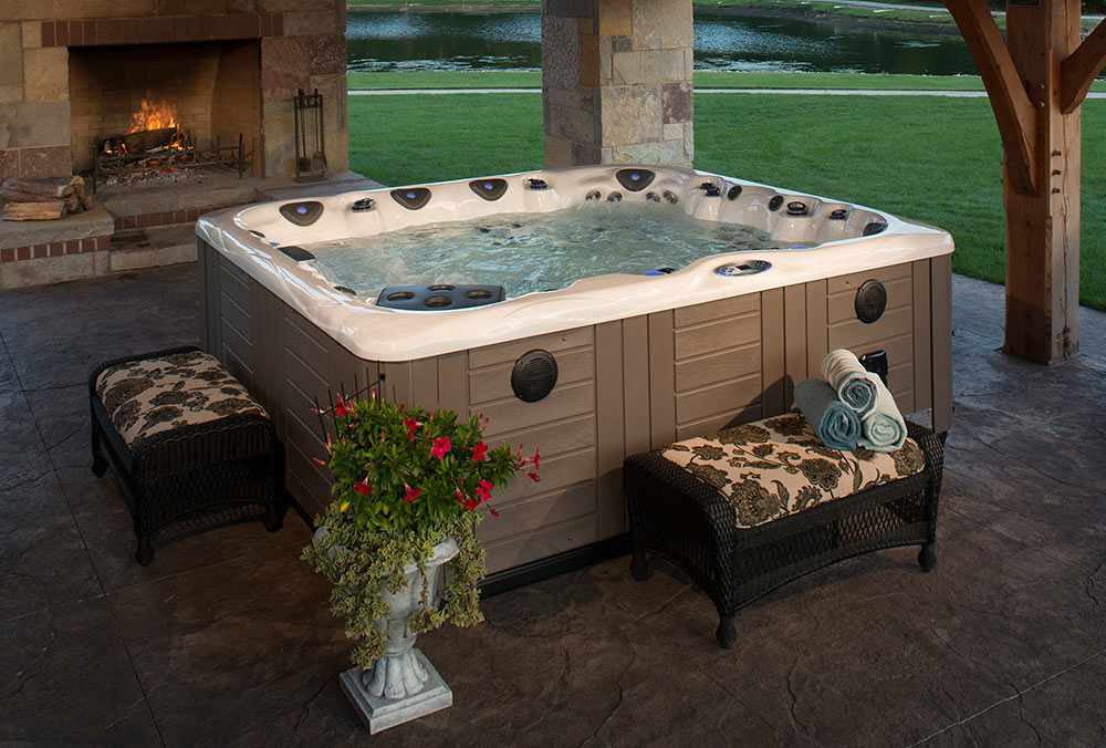 Backyard Above Ground Hot Tub — Randolph Indoor and Outdoor Design