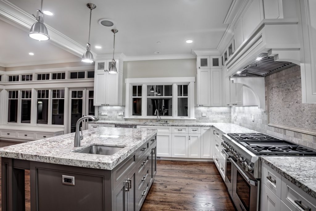 Alaskan White Granite Countertops Beige Cabinets — Randolph Indoor and ...