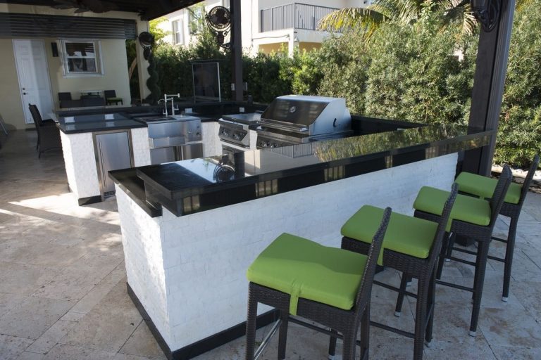 Dark Granite Countertops For Brick Outdoor Kitchen — Randolph Indoor ...
