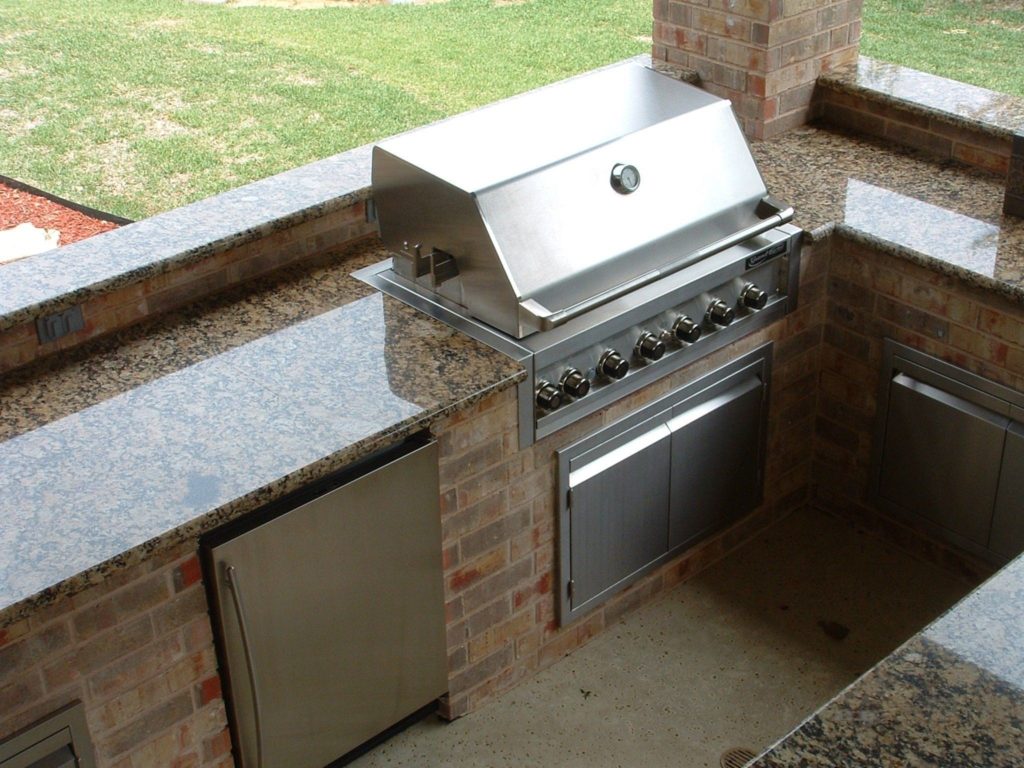 Outdoor Kitchen With Tin Roof And Granite Countertops — Randolph Indoor ...