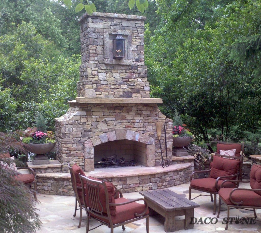 Luvan Outdoor Natural Stone Chiminea Fireplace For Patio — Randolph ...